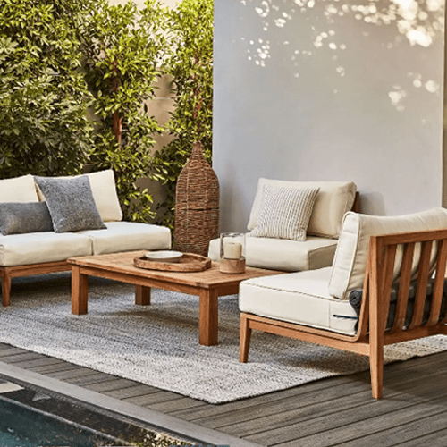 Outer Teak Outdoor Armless Chair Conversation Set – Outdoor Space Designs