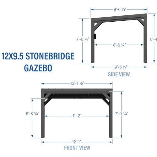 Stone Bridge Steel Pergola 12 x 9.5 – Outdoor Space Designs